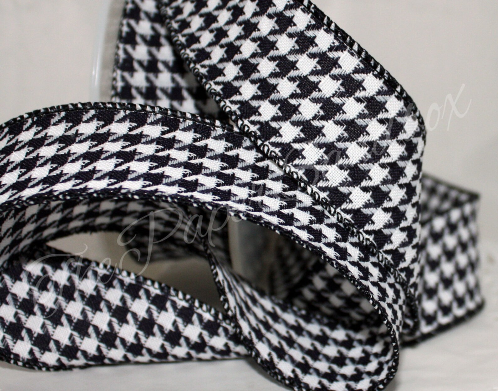 Black/white Wired Houndstooth Ribbon 1.5 Wide by the Yard - Etsy