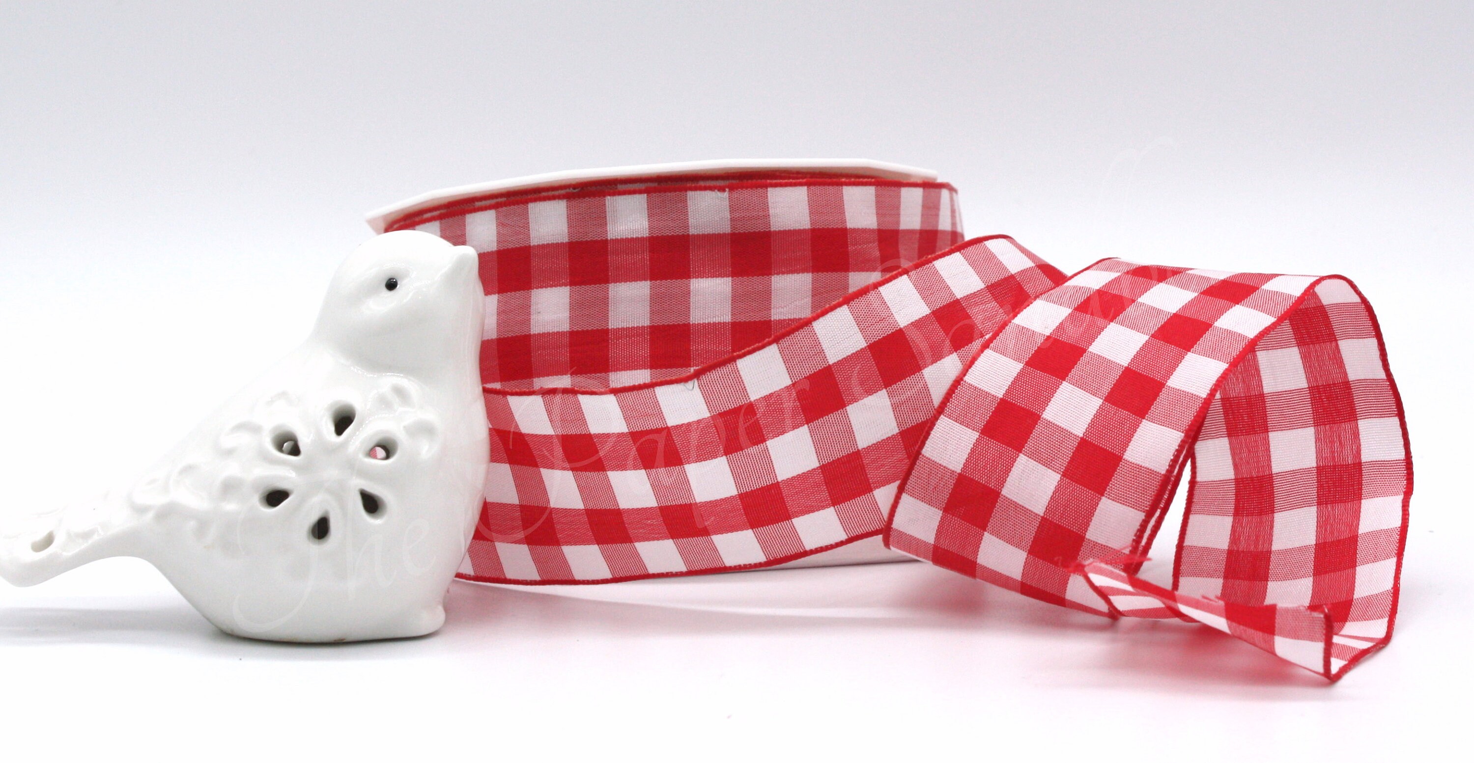 Wired Red/white Buffalo Check Ribbon 1.5 Inches Wide BY THE YARD - Etsy