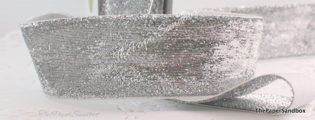 Silver Glitter Ribbon 1.5 Wide BY THE YARD Silver - Etsy