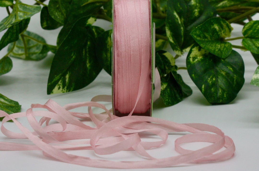 2 Yards Pink Silk Ribbon 1/8" Wide - Etsy