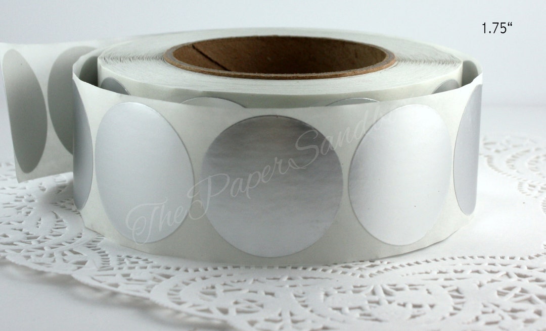 Matte Silver Foil Seal Stickers 1.75” -2" Round Large Foil Envelope ...