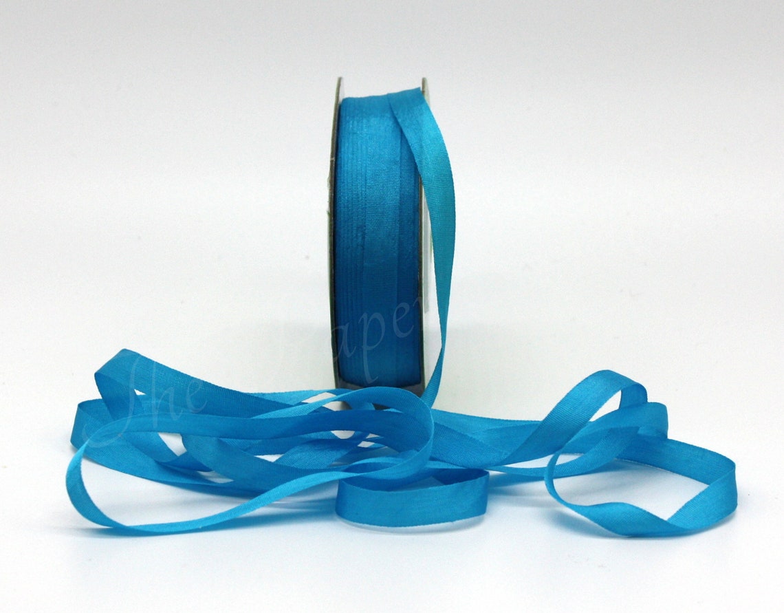 Atomic Blue Silk Ribbon 1/4 Wide by the Yard Pantone Atomic - Etsy