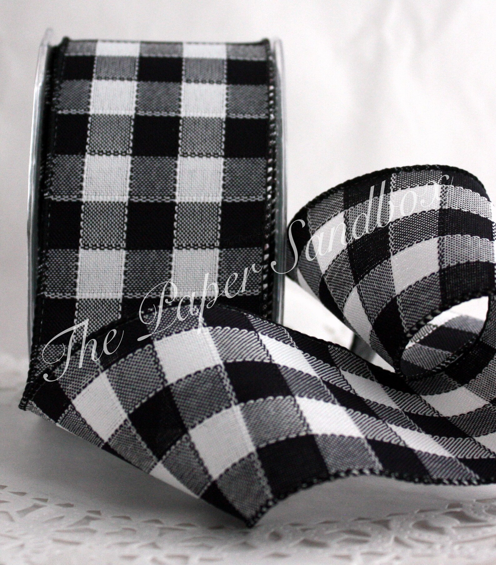 Wired Brown/white Buffalo Plaid Ribbon 2.5 Wide BY THE YARD - Etsy