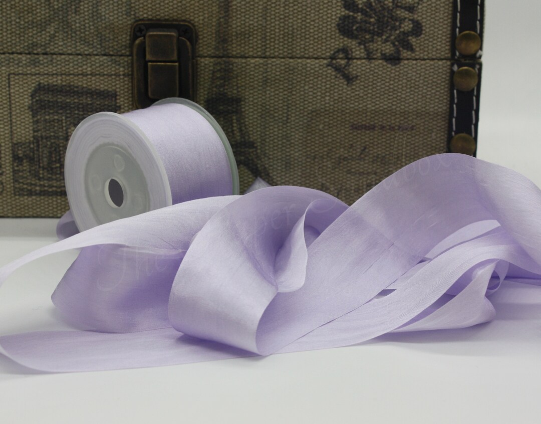 Lavender Silk Ribbon 1.25” Wide by the Yard, Hand Dyed Silk, Pantone ...