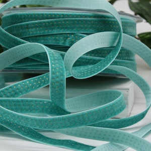 Teal/gold Velvet Ribbon 3/8" Wide by the Yard - Etsy