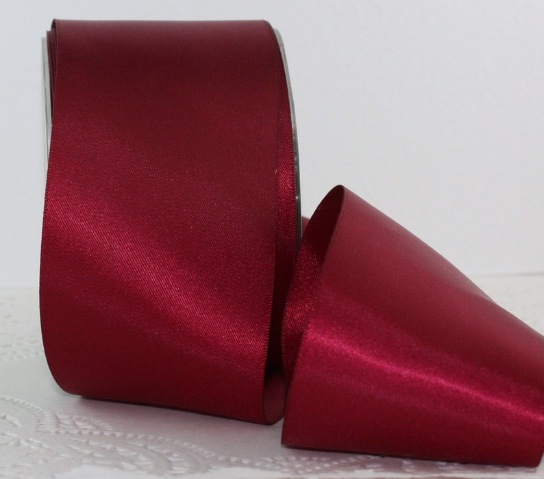 Burgundy Satin Ribbon 2.5 Wide by the Yard Wine Double Faced - Etsy