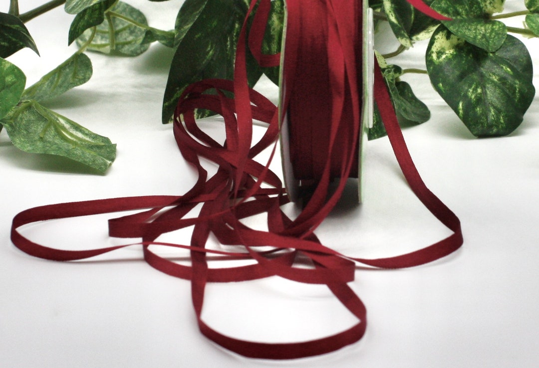 2 Yards Burgundy Silk Ribbon 1/8" Wide - Etsy