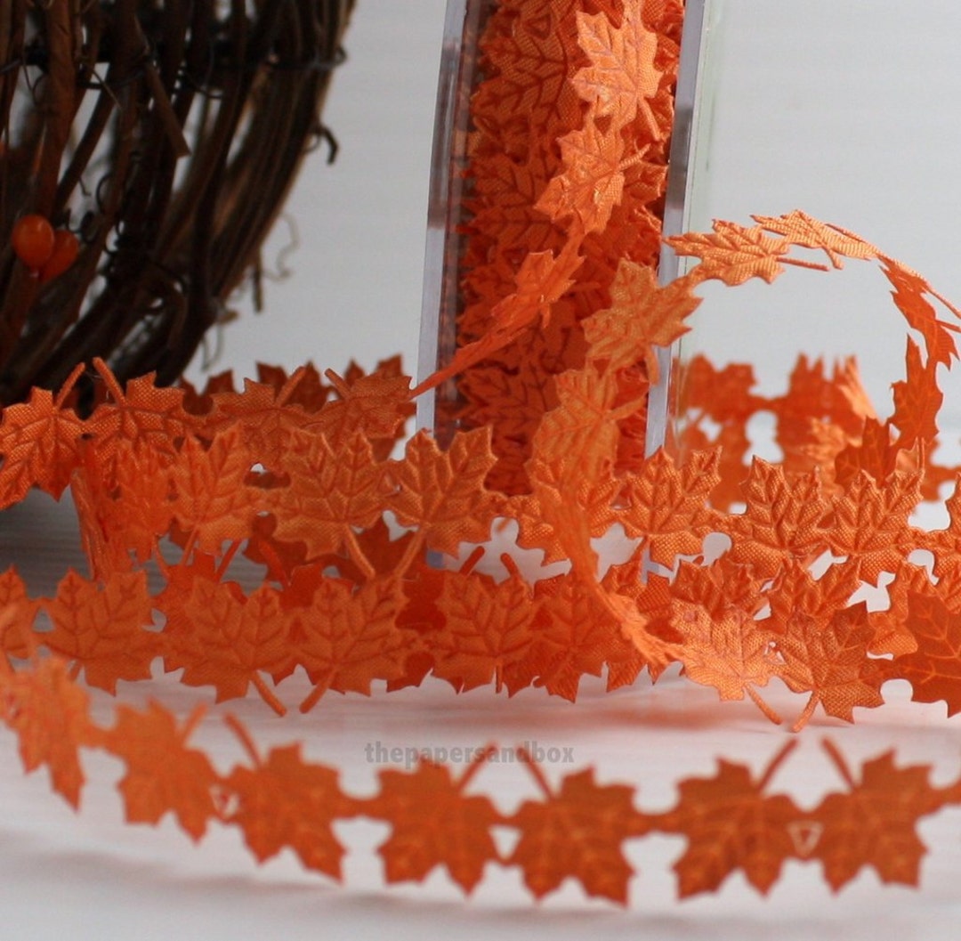 Orange Maple Leaves Ribbon Trim 1/2” Wide by the Yard - Etsy