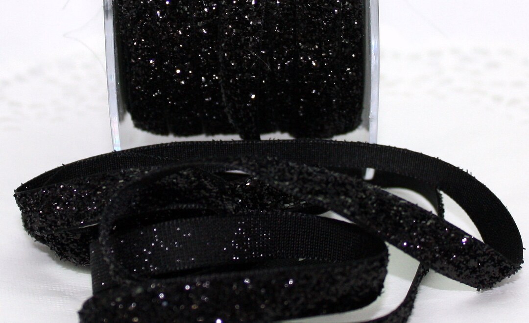 Black Glitter Ribbon 3/8 Wide BY THE YARD - Etsy