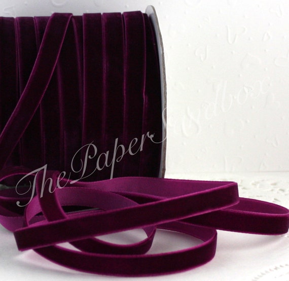 Plum Velvet Ribbon 3/8 Wide BY THE YARD - Etsy