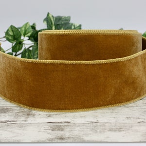 Wired Gold Velvet Ribbon 2.5" Wide - Etsy