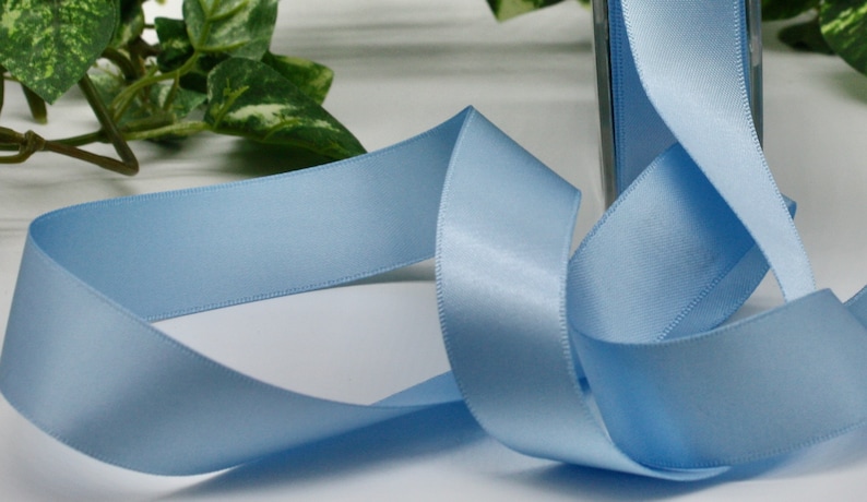 Light Blue Satin Ribbon 7/8 Wide BY THE YARD Double - Etsy