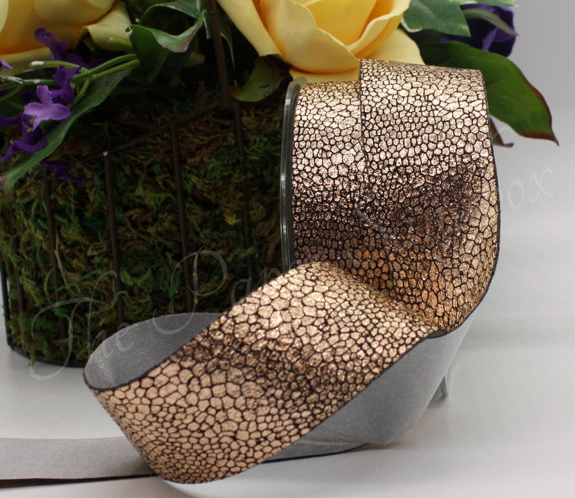 Rose Gold Snake Skin Ribbon 1.5 Wide BY THE YARD Rose Gold | Etsy