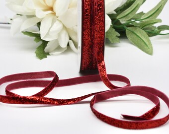 Red Glitter Ribbon - Etsy
