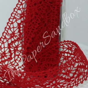 Red Lace Ribbon - Etsy