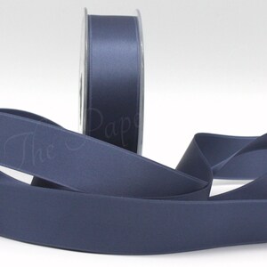 Slate Blue Satin Ribbon 1/4 Wide BY THE YARD, Double Faced Steel Bue ...