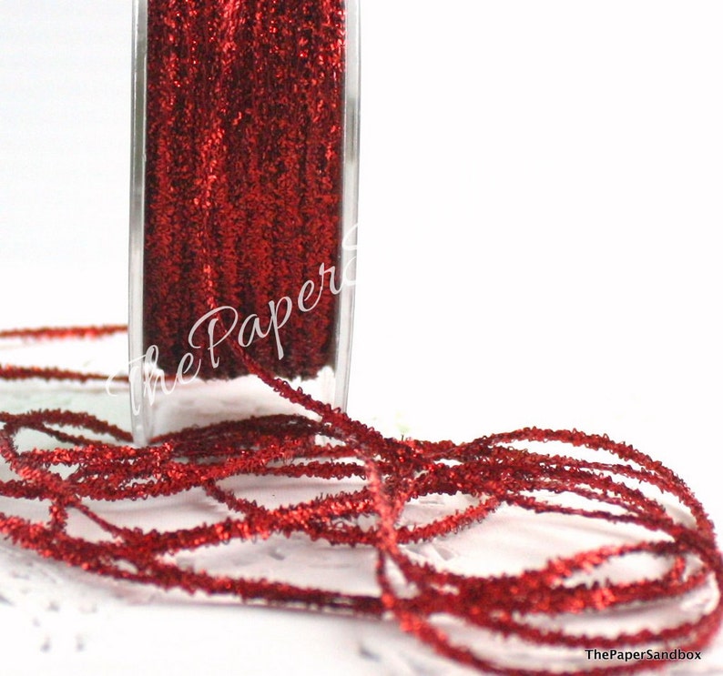 Red Glitter Twine String 1/8” Wide BY THE YARD - Etsy