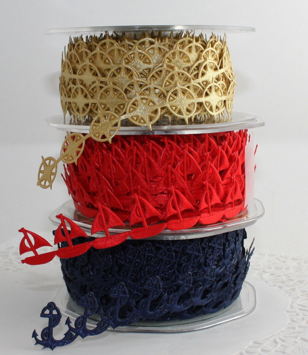 Gold Nautical Compass Ribbon Trim 3/4 Wide by the Yard - Etsy