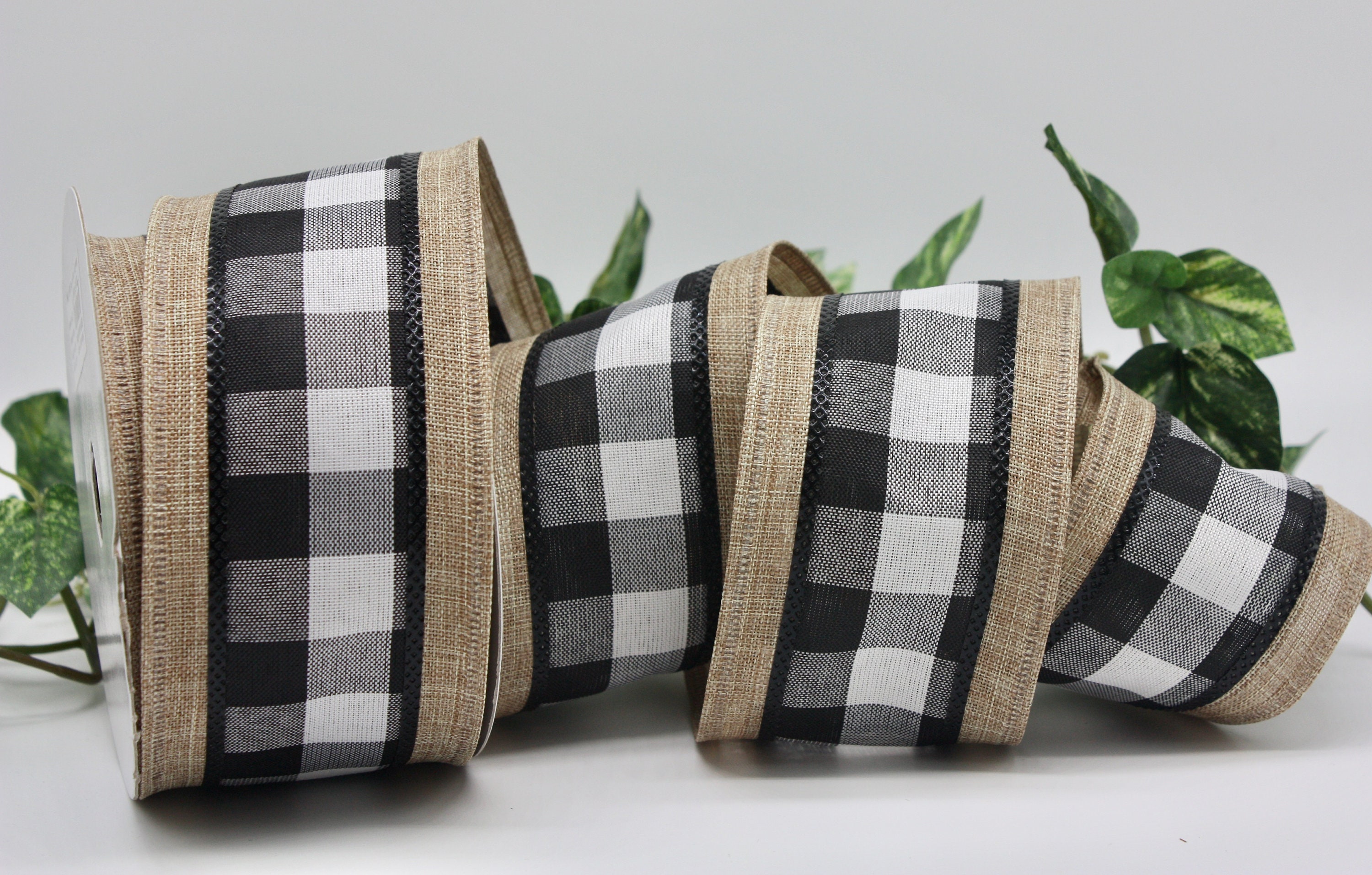 Wired Black/white Buffalo Check Farmhouse Ribbon 2.5" Wide BY THE YARD ...