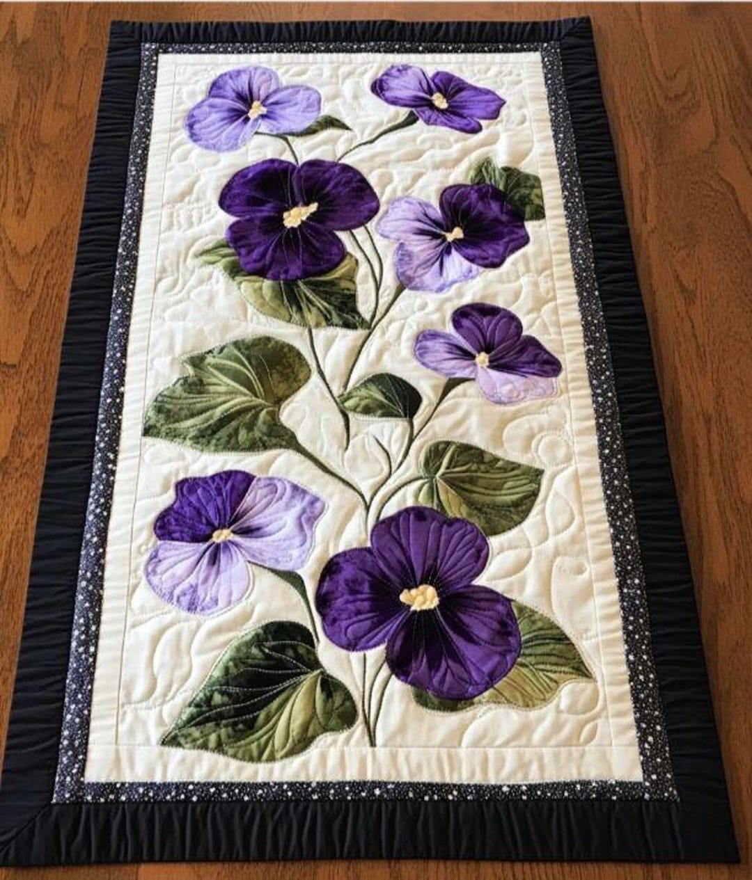 Violet Bloom Quilt Pattern Booklet – Purple Flowers Applique Wall ...