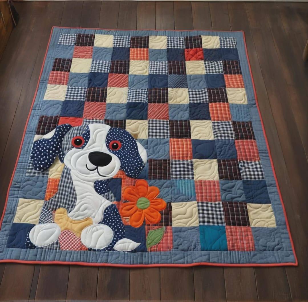 Adorable Puppy Quilt Pattern Booklet, Kids Applique Patchwork Sewing ...