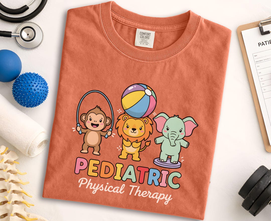 Pediatric Physical Therapy Shirt - Cute Animal PT, Comfort Colors, Peds ...