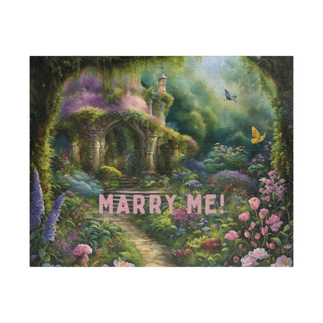 Marry Me Engagement Proposal Enchanted Garden Say It With Puzzle Love ...