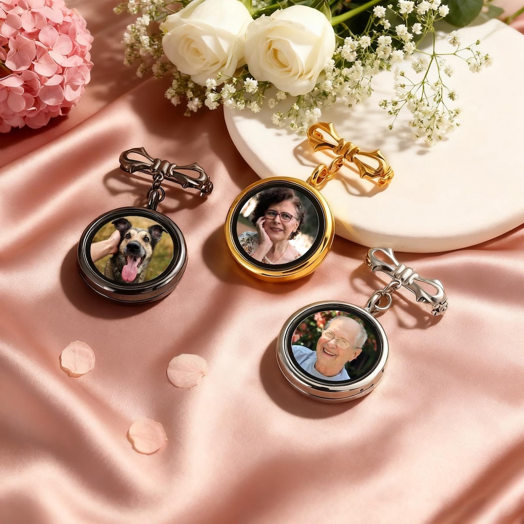 Wedding Gift for Groom Wedding Lapel Pin, Memorial Photo Lapel Pin ...
