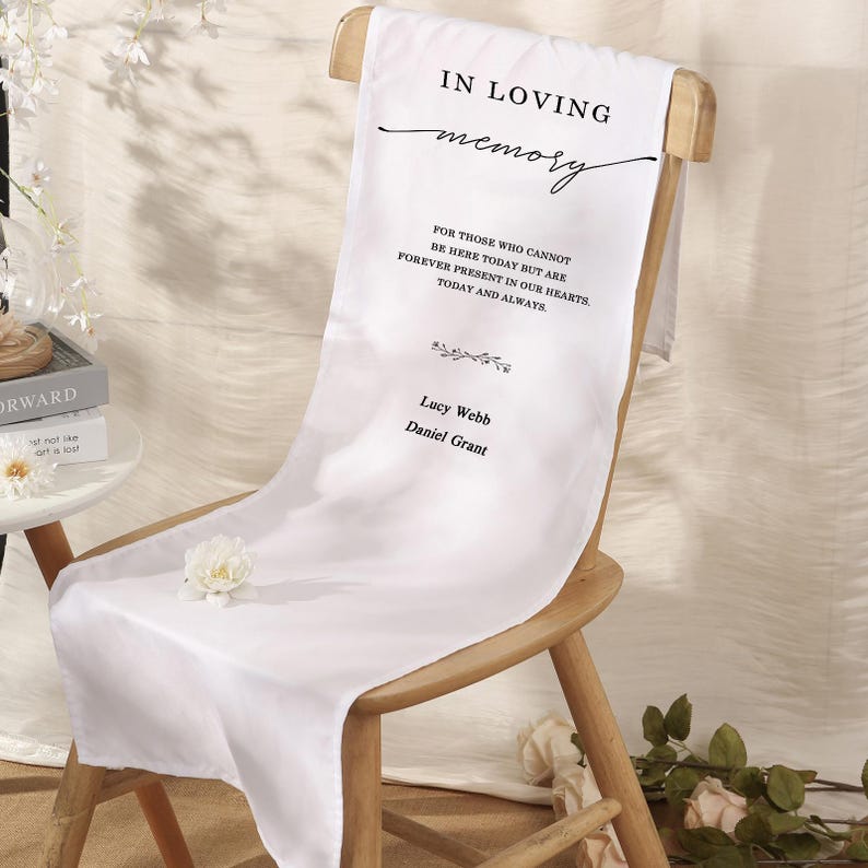 Memorial Wedding Chair Sign Reserved Banner for Loved Ones in Loving ...