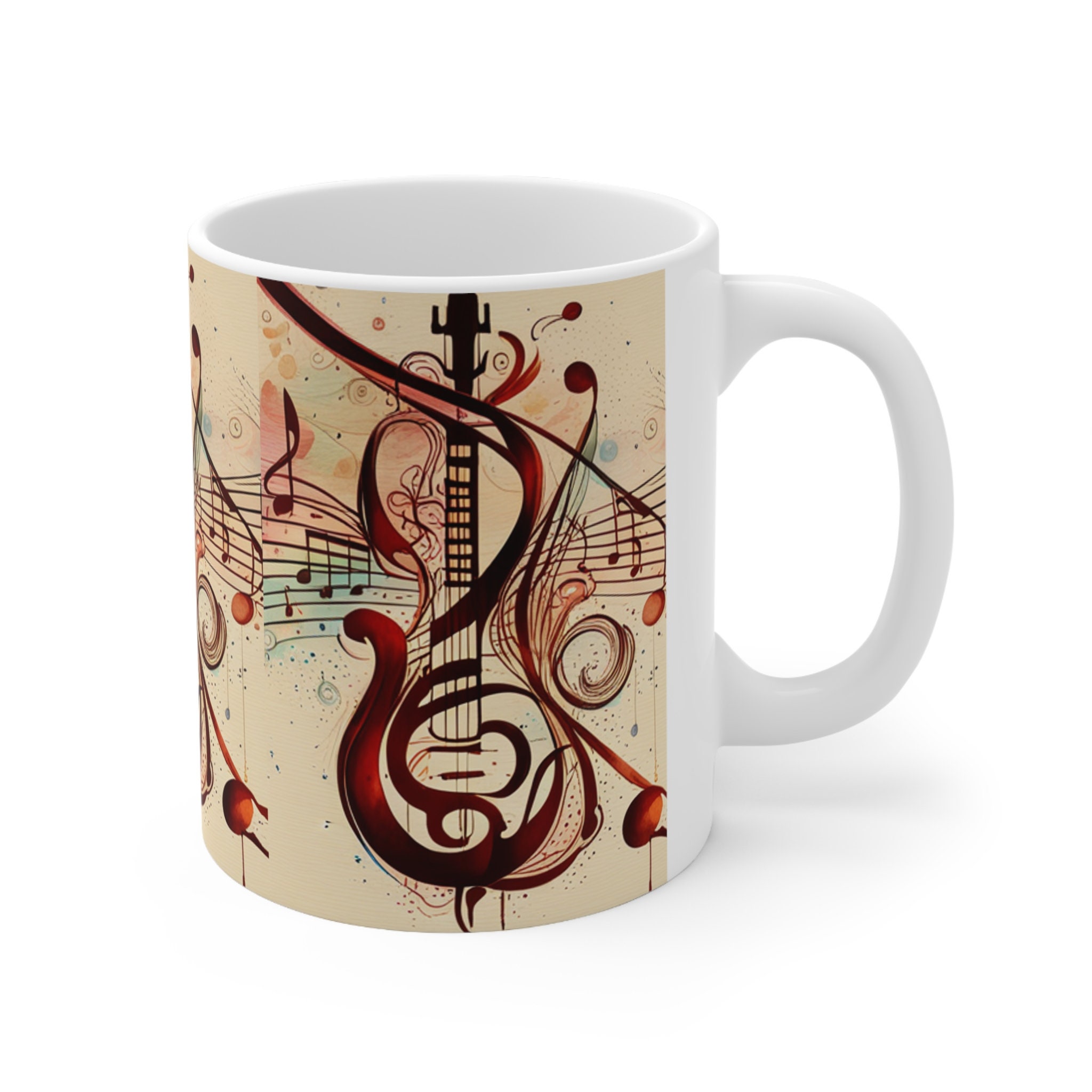 Custom Musical Notes Coffee Mug Design, Violinist Cellist Gift, Musical ...