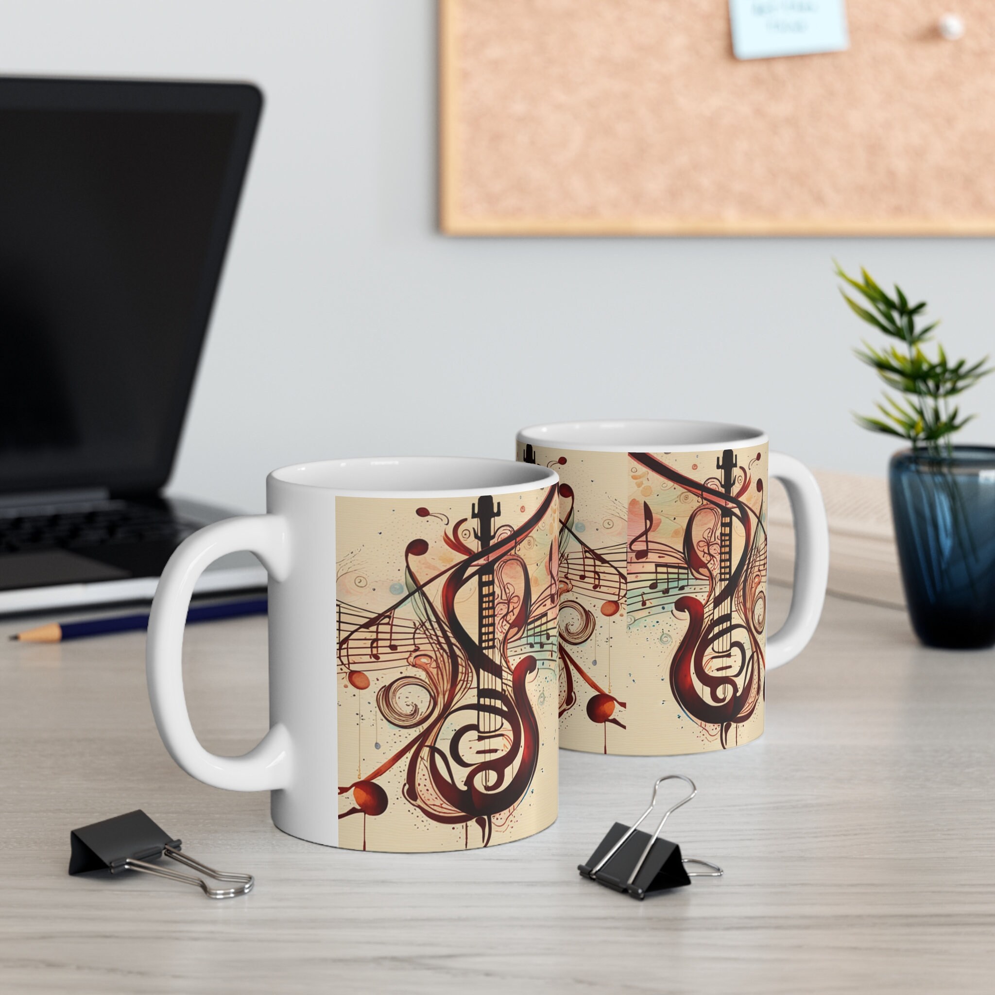 Custom Musical Notes Coffee Mug Design, Violinist Cellist Gift, Musical ...