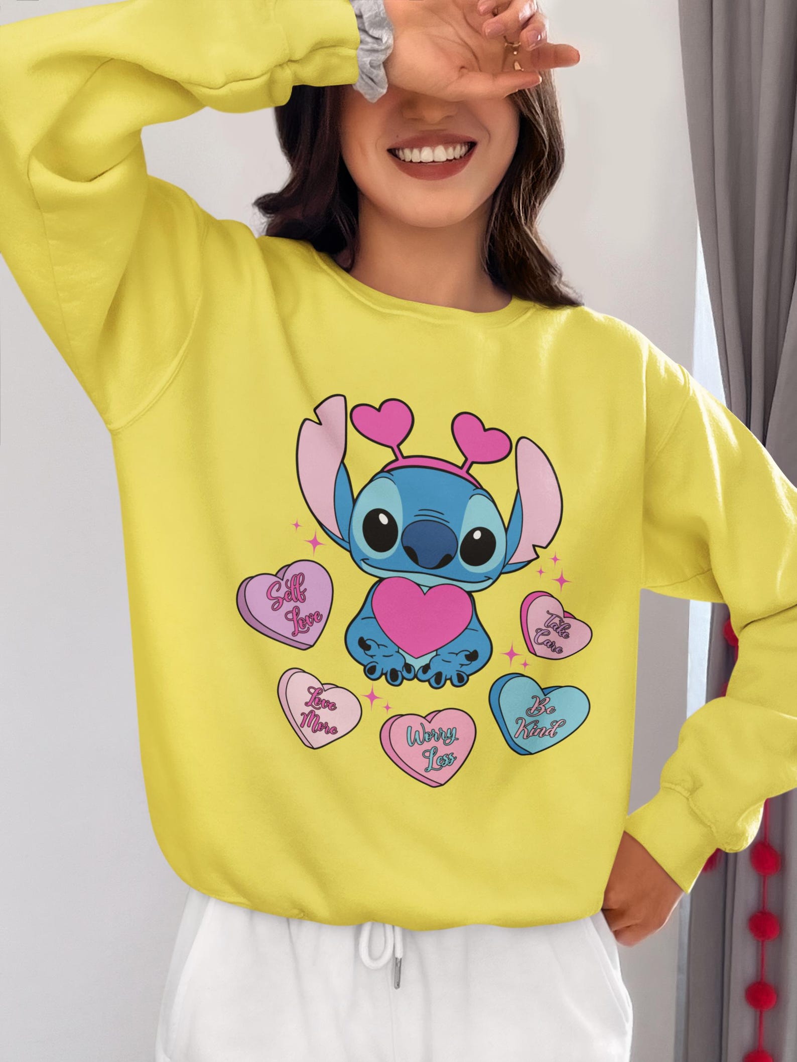 Happy Valentine's Day Stitch Heart Dtf, Valentine Stitch Self Love Dtf ...