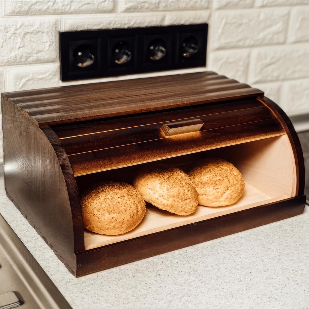Wooden Bread Box - Handcrafted in Venge Finish From Fine Beech Wood ...