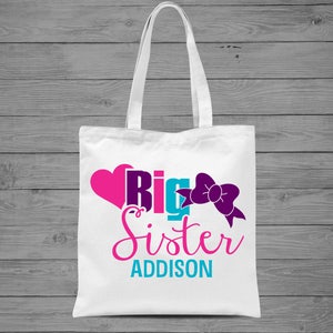 Big Sister Personalized Tote Bag | Big Sister Gift | Sibling Gift ...