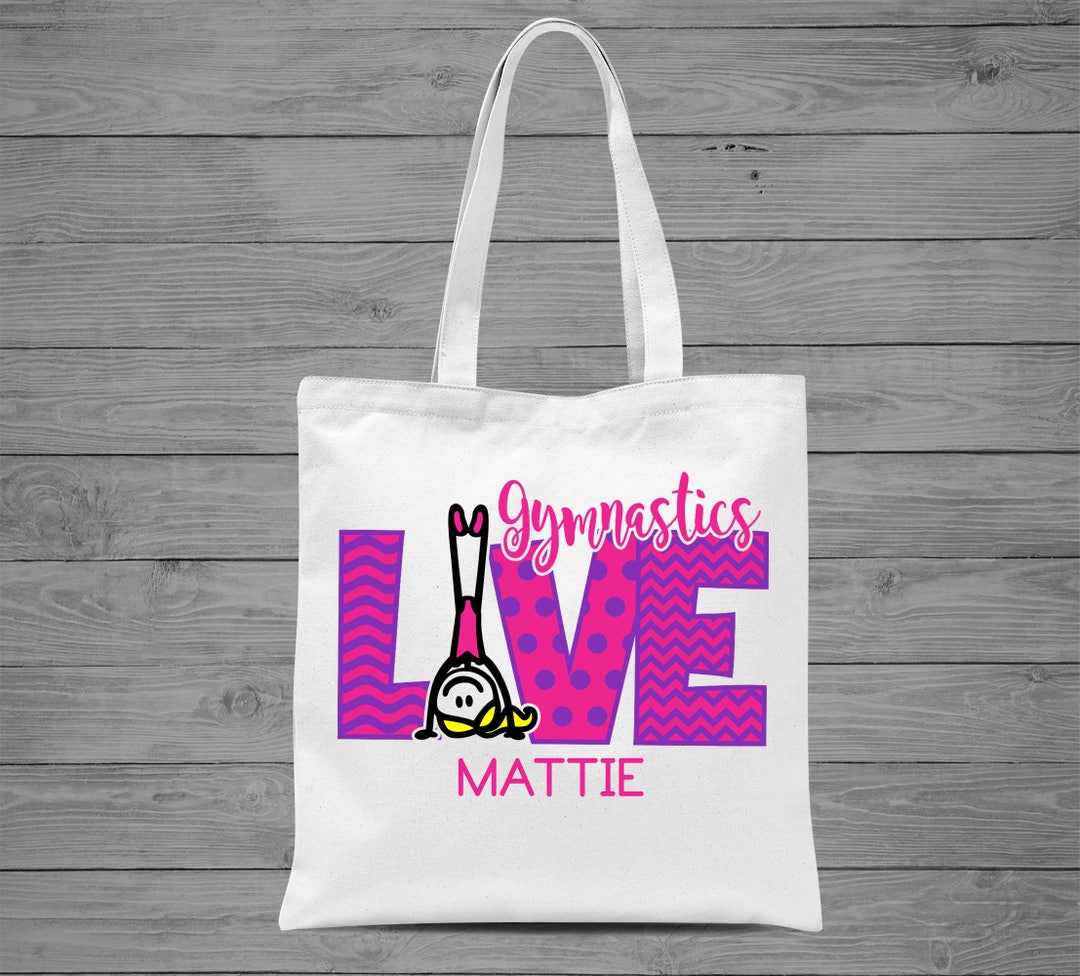 Love Gymnastics Tote Bag | Personalized Gymnastics Bag | Gymnastics ...