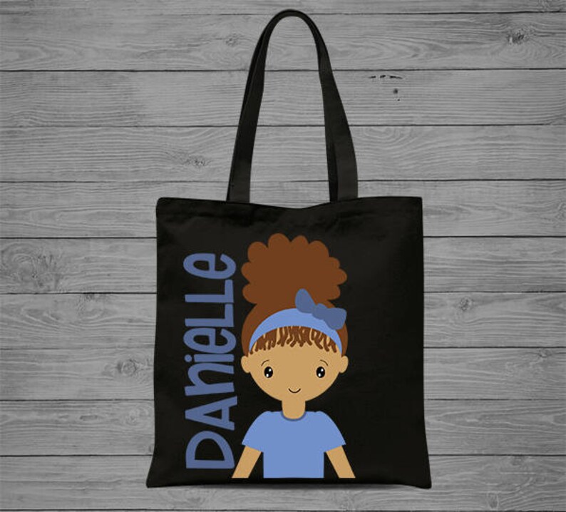 Girls Personalized Tote Bag | Black Girl Tote Bag | Toddler Bag | Girls ...