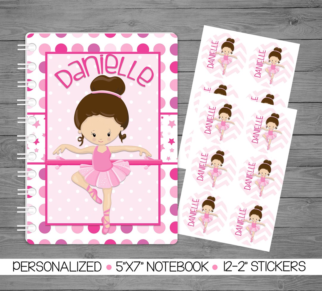 Personalized Dance Notebook and Stickers | Ballet Stickers and Notebook ...