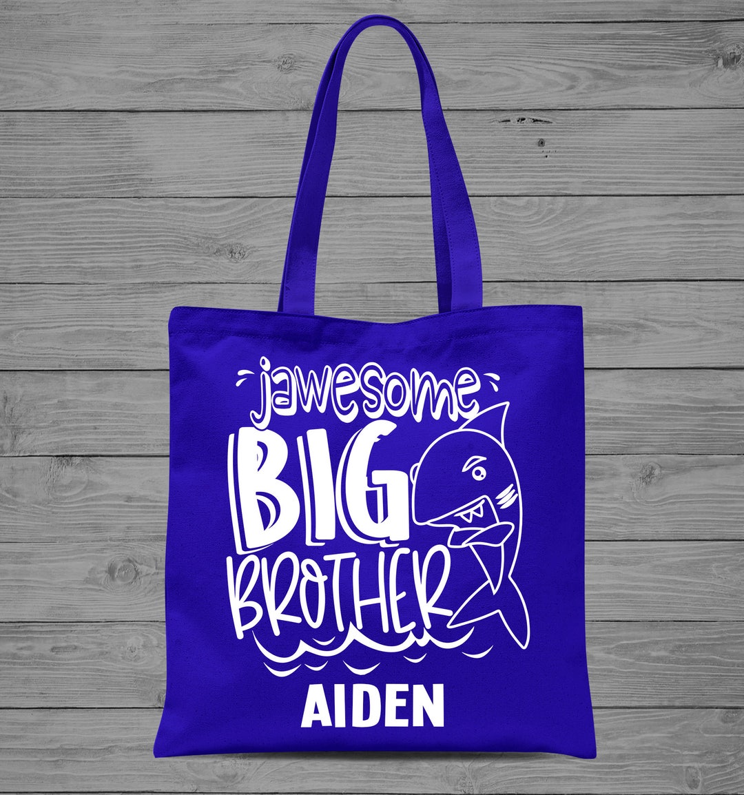 Shark Big Brother Tote Bag | Jawe-some Big Brother Bag | Shark Gift ...