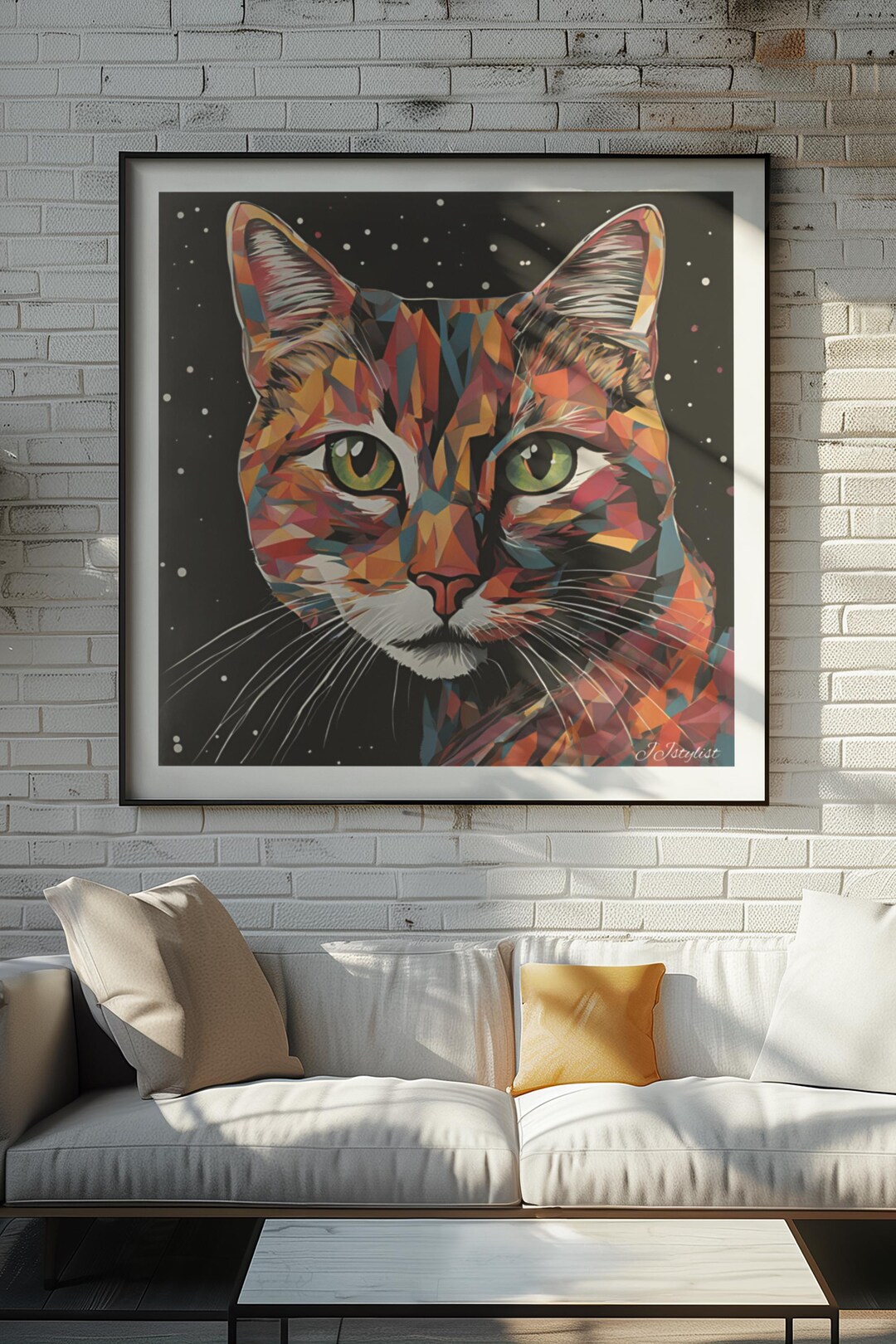 Cat Digital Wall Art Print AI, Cat Wall Art, Colors Full, Cat Poster ...