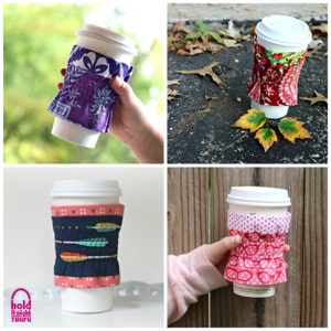 COFFEE COZY PATTERN - Reusable Beverage Sleeve - Pdf Sewing Pattern ...