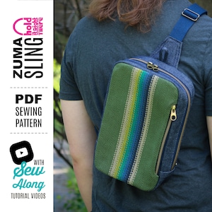 PDF SEWING PATTERN Zuma Sling Bag With Tutorial Video Svg Files ...