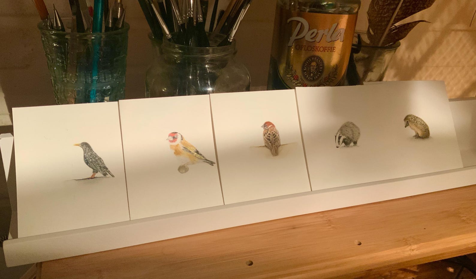 Robin Bird Tiny Drawing - Original 2x2 Cm Tiny Bird Art Drawing ...