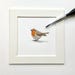 Robin Bird Tiny Drawing - Original 2x2 Cm Tiny Bird Art Drawing ...