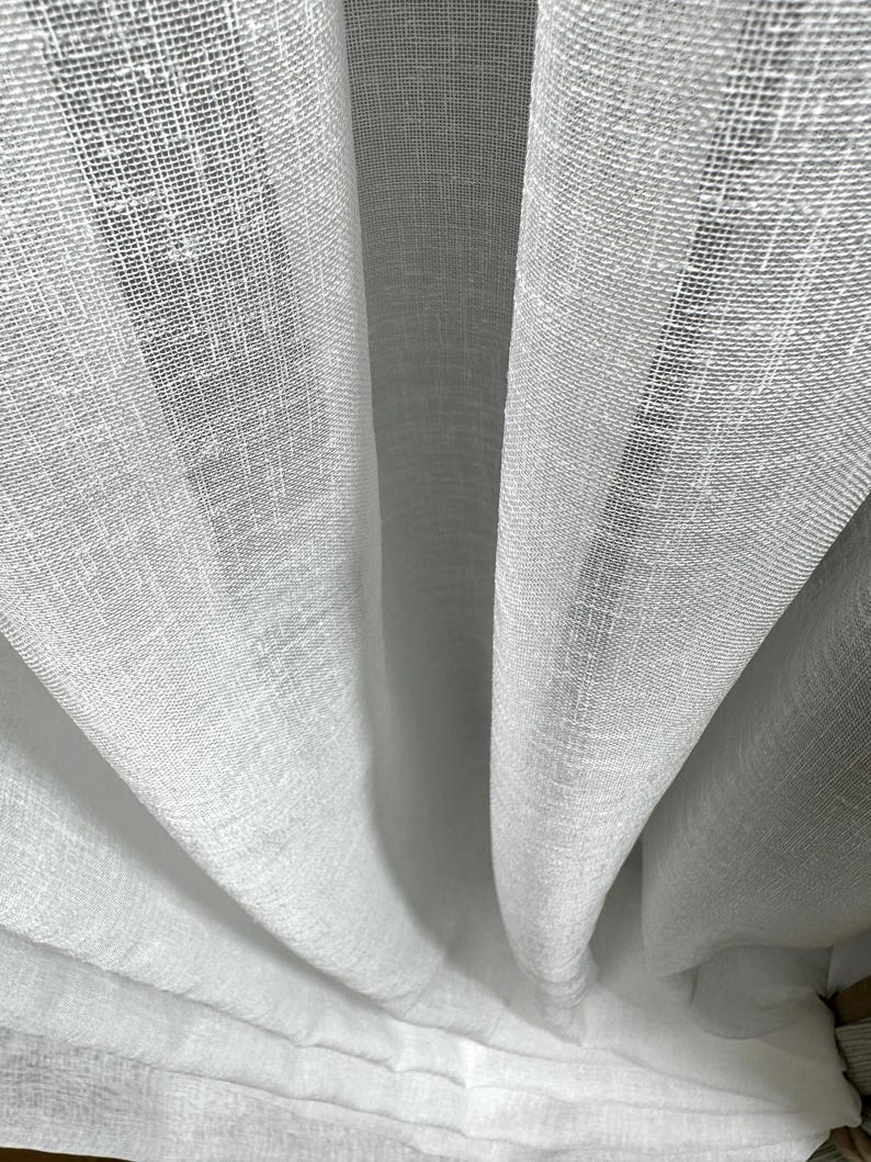 Organic Linen Sheer Curtains for All Rooms With 18 Color Options, Sheer ...