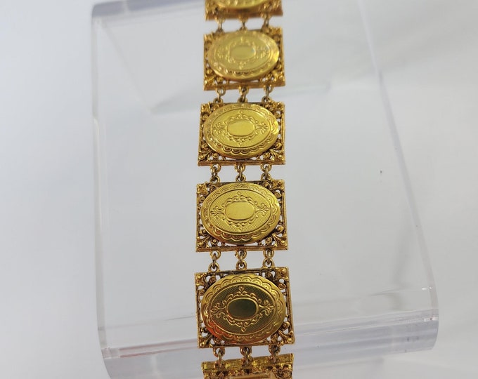 Vintage Signed "art" Arthur Pepper Five Shiny Gold Tone Oval Picture ...