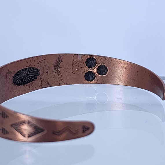 Vintage Stamped Copper Native American Adjustable Cuf… - Gem