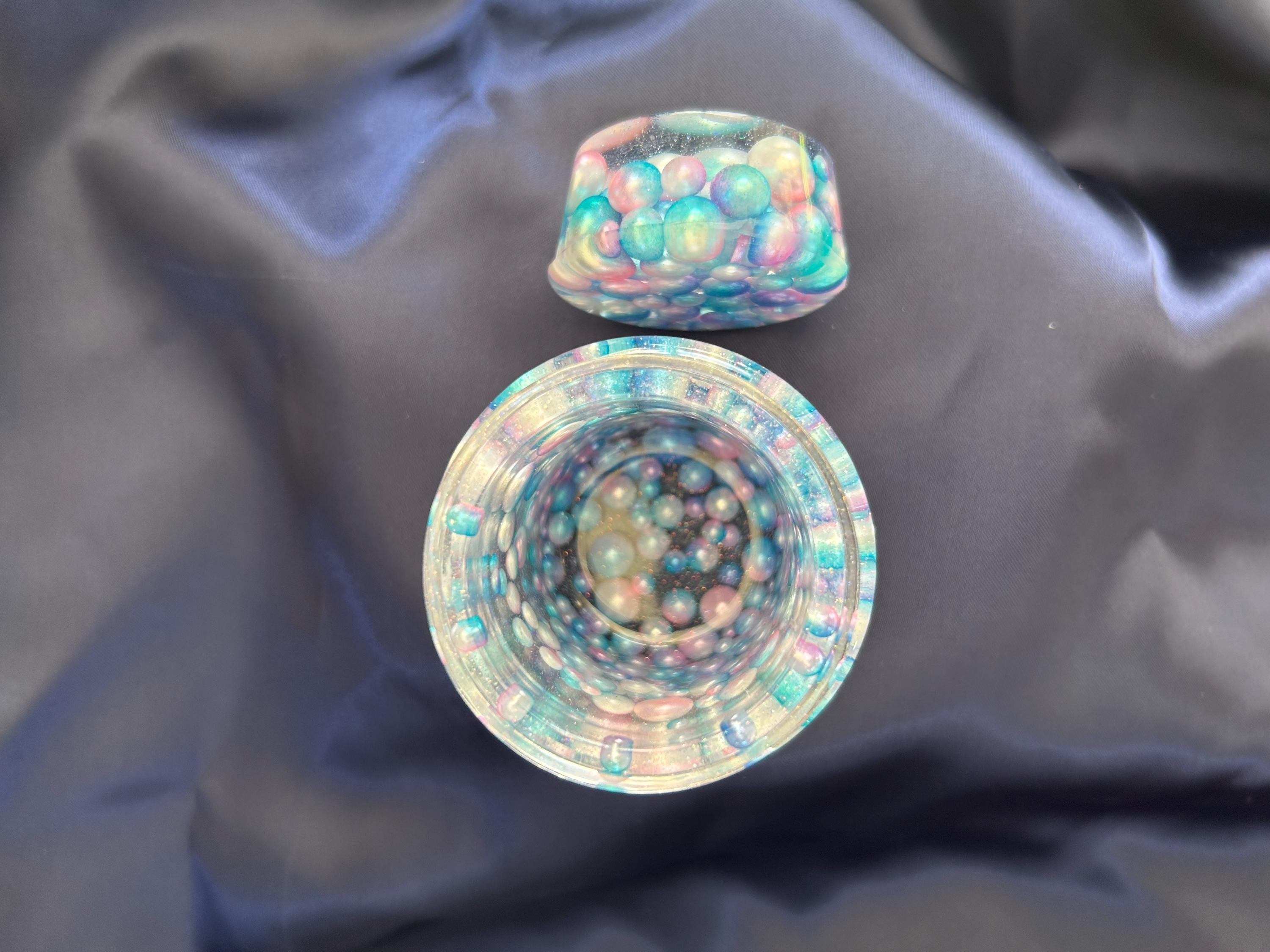 Handmade Resin Pot With Iridescent Faux Pearl Design - Etsy