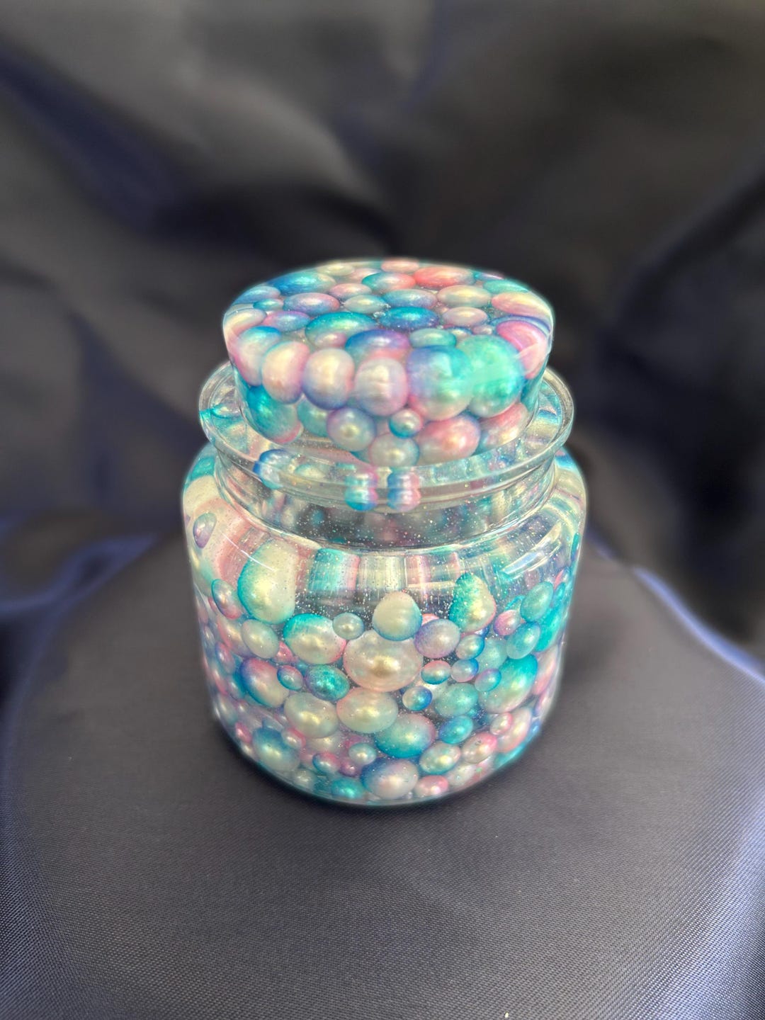 Handmade Resin Pot With Iridescent Faux Pearl Design - Etsy