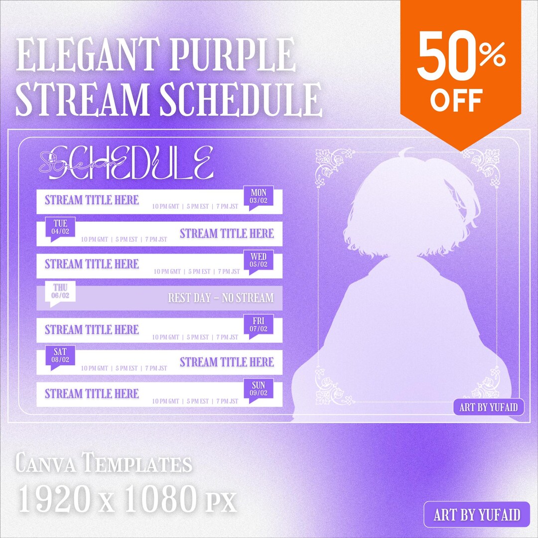 Elegant Purple | Schedule Stream | Schedule | Schedule Illustration ...