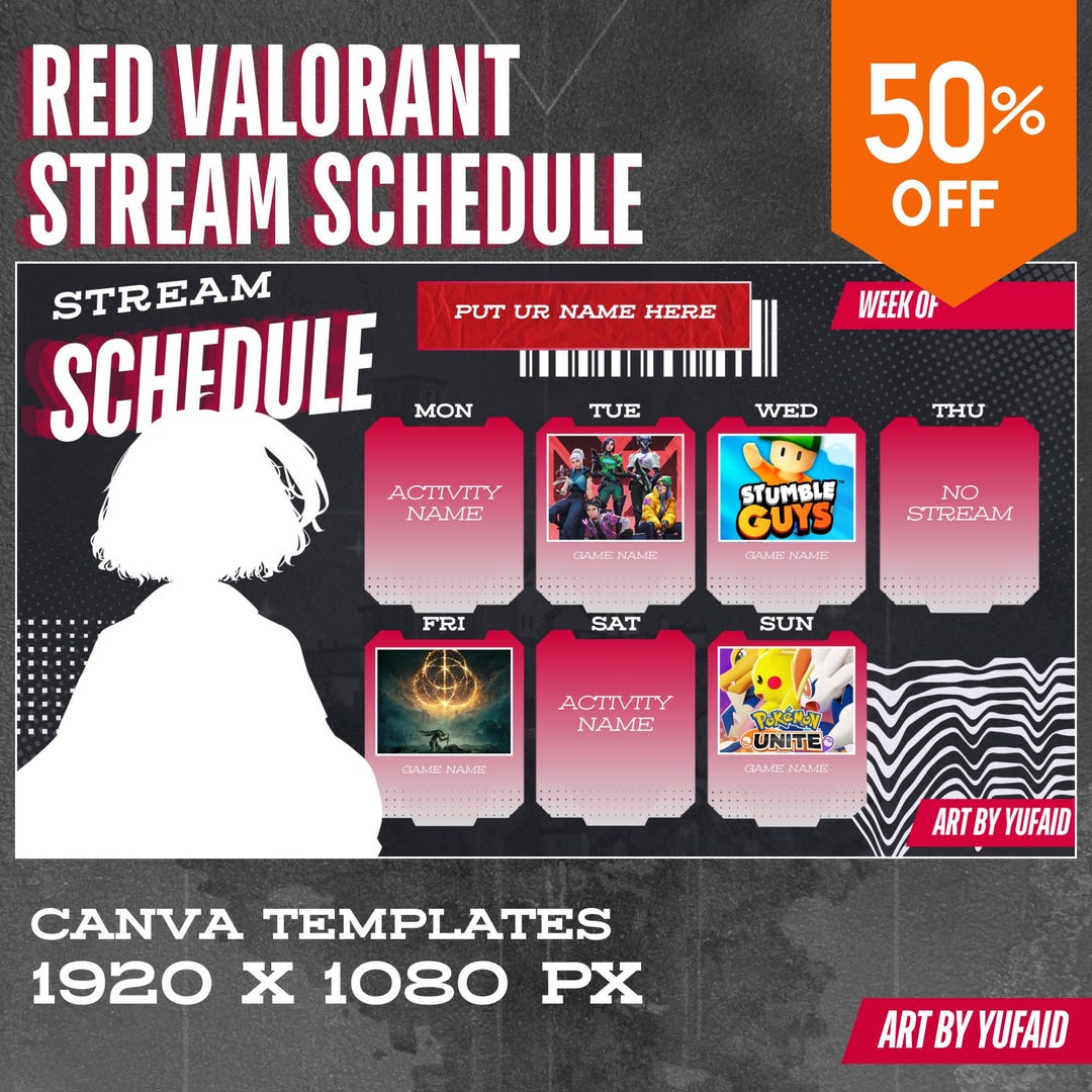 Red Valorant | Stream Schedule | Vtuber Schedule | Simple Weekly ...